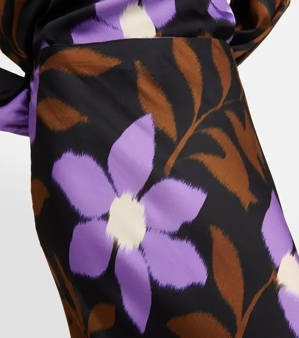 Velvet By Graham & Spencer Kaiya Printed Satin Midi Skirt - Multicoloured