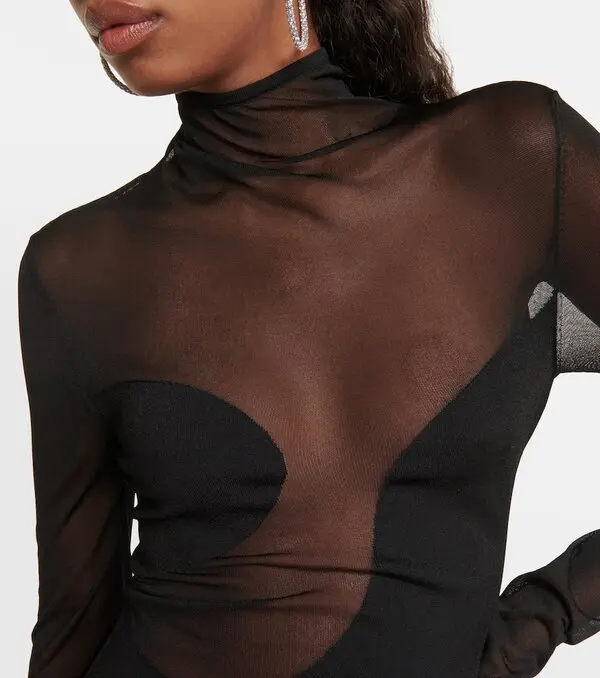 NENSI DOJAKA Mesh And Jersey Minidress