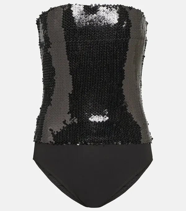 Alexandre Vauthier Sequined Strapless Bodysuit