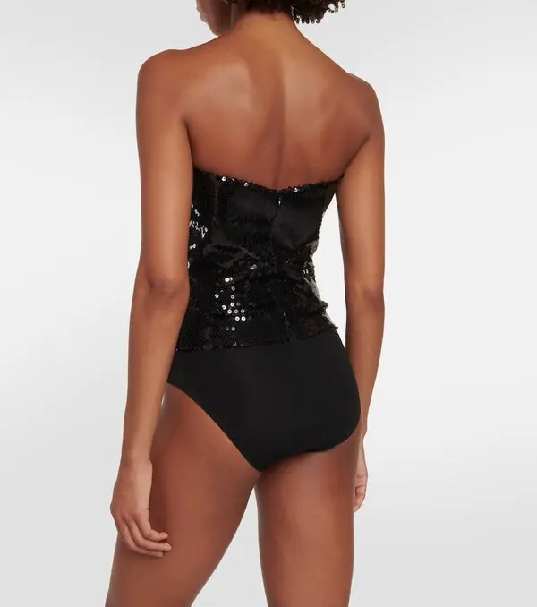 Alexandre Vauthier Sequined Strapless Bodysuit