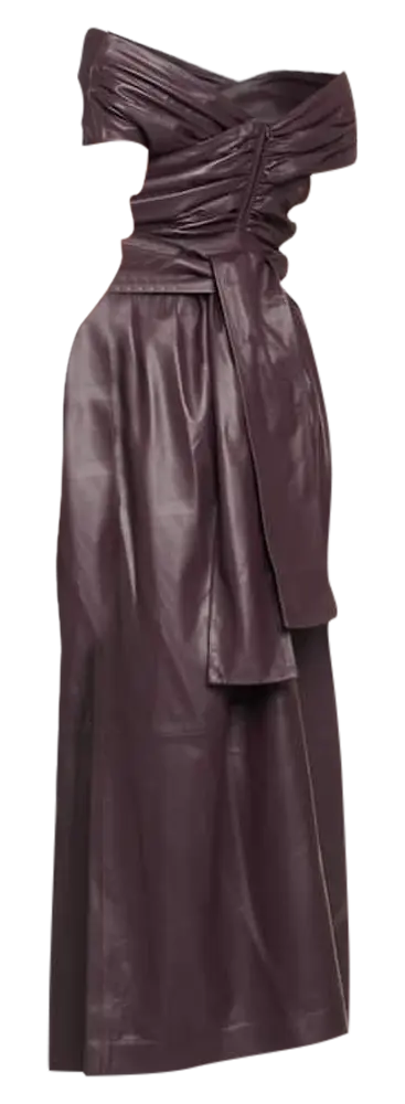 Buy Altuzarra Corfu Off-shoulder Leather Maxi Dress - Purple At 50% Off |  Editorialist