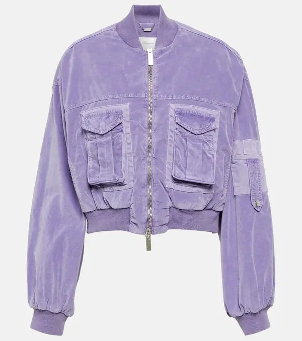 Blumarine Velvet Bomber Jacket - Purple