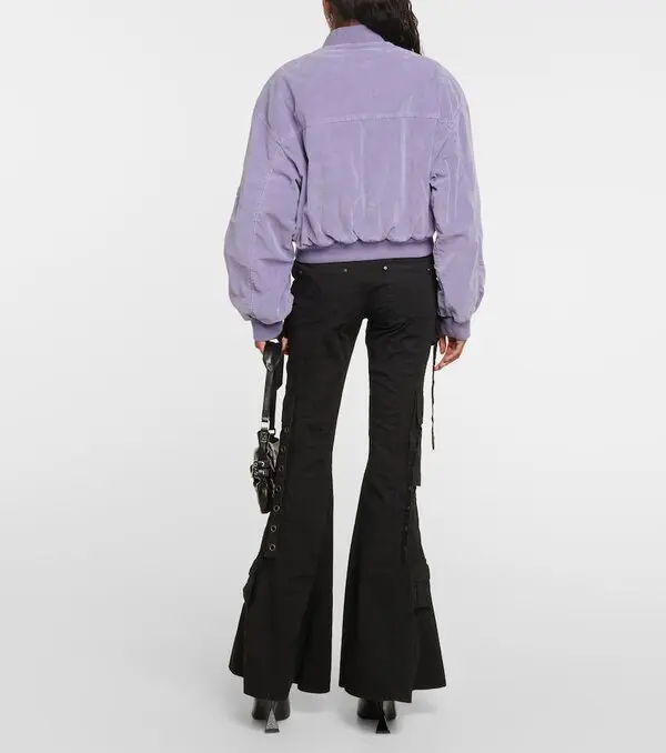 Blumarine Velvet Bomber Jacket - Purple