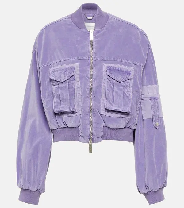 Blumarine Velvet Bomber Jacket - Purple