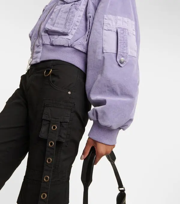 Blumarine Velvet Bomber Jacket - Purple