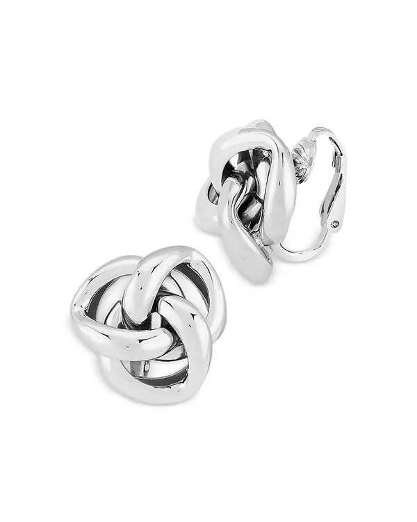 Aqua Bloomingdale's Fine Collection Sterling Knot Clip-on Stud Earrings - Silver