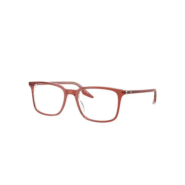 Ray-ban Rectangle Eyeglasses Frame - Brown Transparent
