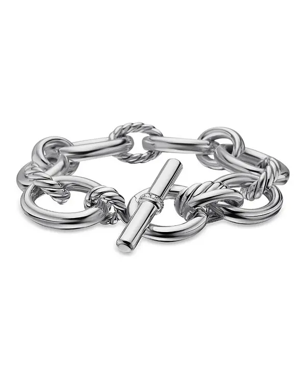 David Yurman Mercer Diamond Link Bracelet - Silver