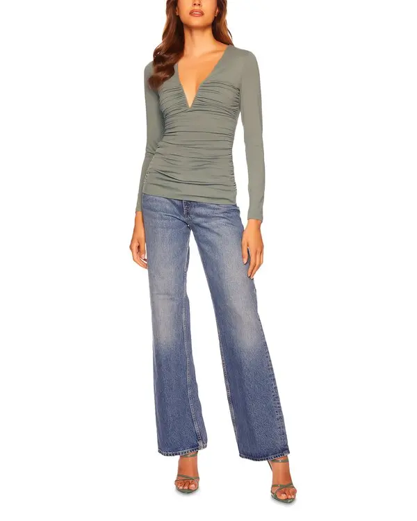 Susana Monaco Ruched V-neck Top