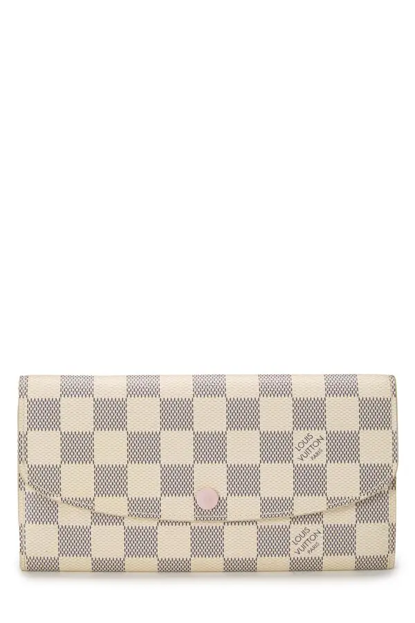 LOUIS VUITTON Damier Azur Emilie Wallet - White