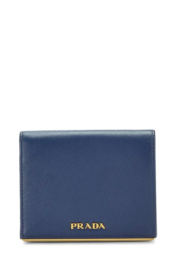 Prada Saffiano Compact Wallet - Blue