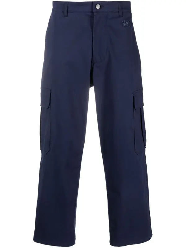 Moschino Logo Embroidered Cropped Trousers
