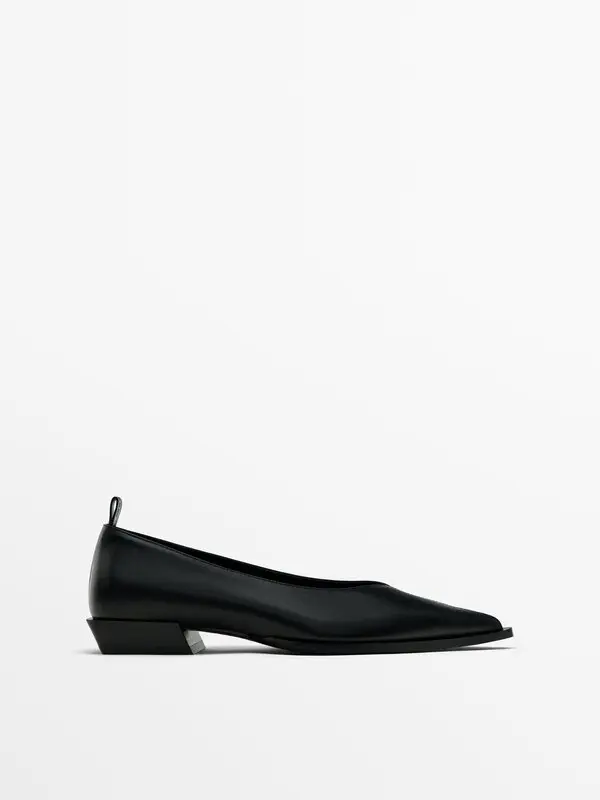 Massimo Dutti Welt Ballet Flats Limited Edition In Black  display picture 1