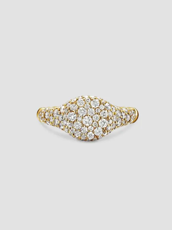 David Yurman Petite Pave Pinky Ring In 18k Yellow