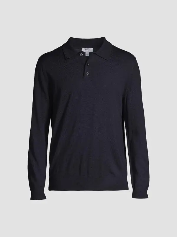 REISS Trafford Polo Sweater - Navy