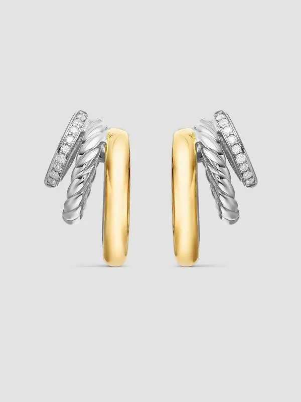 David Yurman Dy Mercer Multi Hoop Earrings In Sterling - Silver