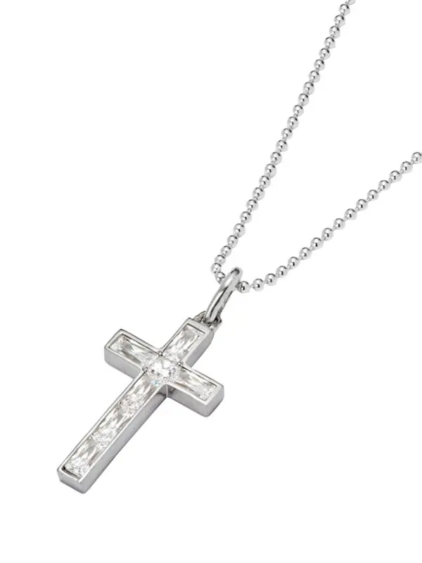 HATTON LABS Sterling Silver & Cubic Zirconia Cross Pendant Necklace