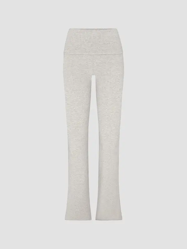 SKIMS Cotton Jersey Foldover Pants - Light Heather Grey