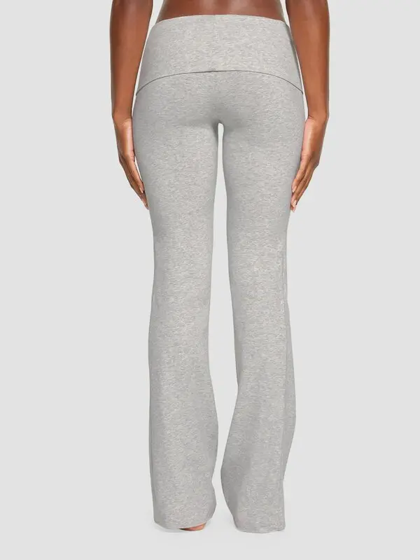 SKIMS Cotton Jersey Foldover Pants - Light Heather Grey