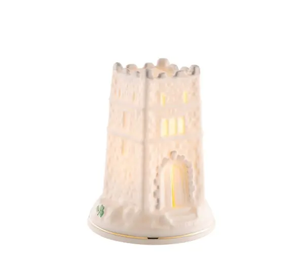 BELLEEK Pottery Light Up Led Monea Castle - One-color