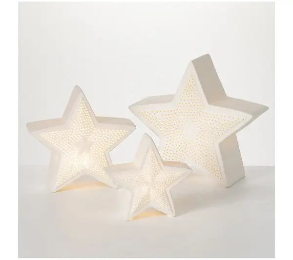 WHITEHURST The Company S/3 Ceramic Lighted Star S