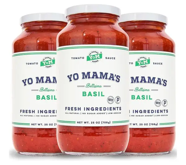 YO MAMA'S FOODS Yo Mama's 25oz Jars Of Bellisima Basil Sauc E - One-color