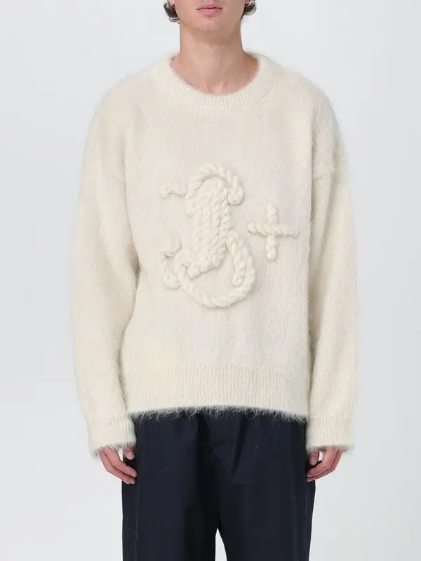 JIL SANDER Embellished Crew Neck Sweater - Orange