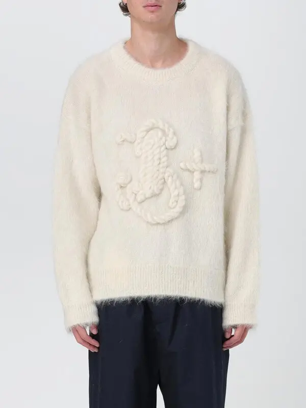 JIL SANDER Embellished Crew Neck Sweater - Orange