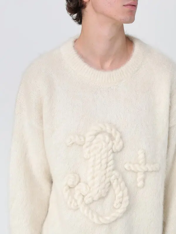 JIL SANDER Embellished Crew Neck Sweater - Orange