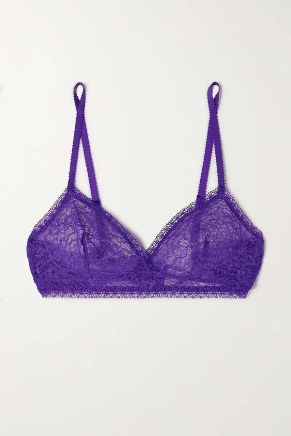 ERES Pensees Douce Stretch-lace Soft-cup Triangle Bra - Purple