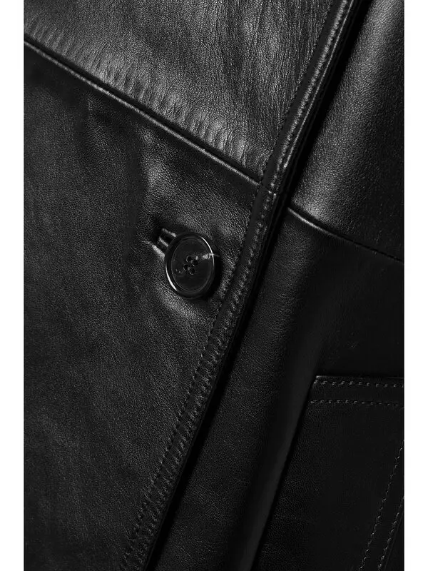 Veronica De Piante Charlotte Double-breasted Leather Trench Coat