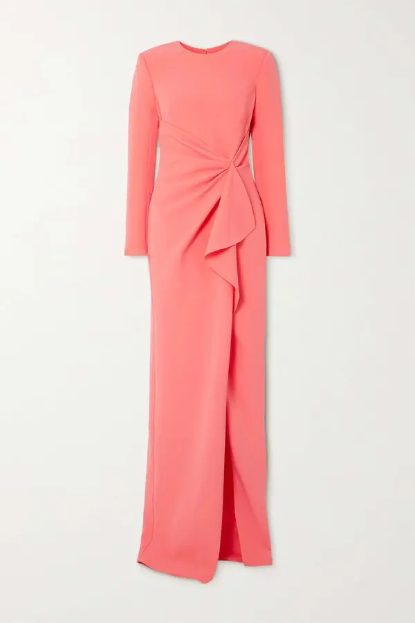 Safiyaa Taylora Draped Crepe Gown