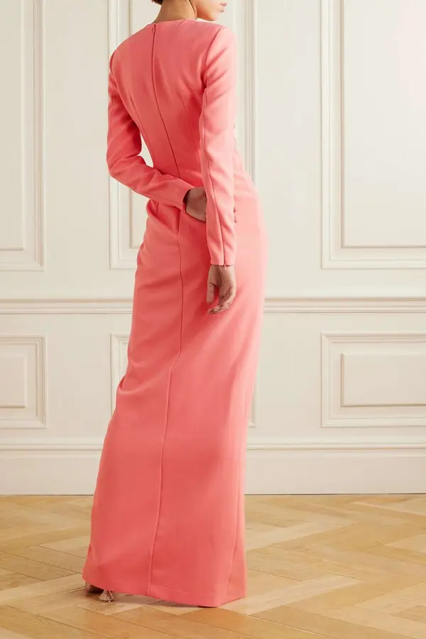 Safiyaa Taylora Draped Crepe Gown