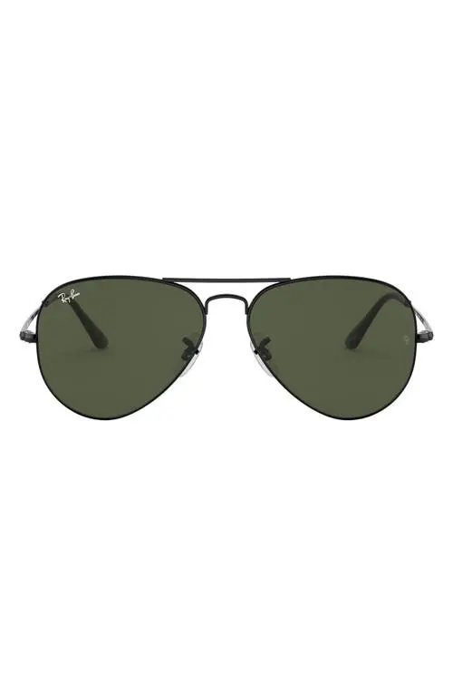 Ray-ban 62mm Oversized Aviator Everglasses - Black