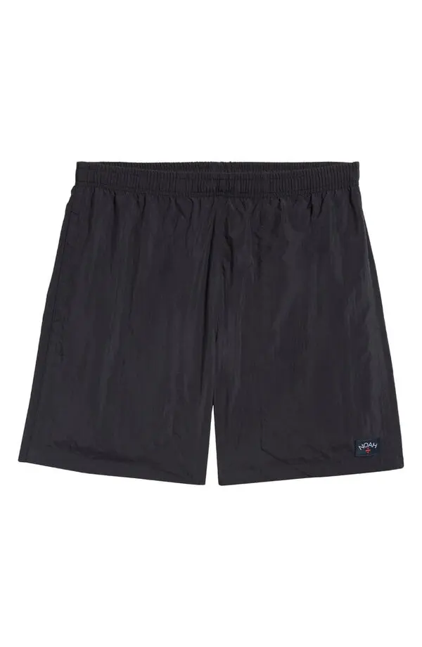 NOAH Core Logo Patch Swim Trunks - Navy