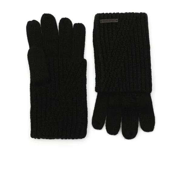ALLSAINTS Traveling Foldable Cuff Knit Gloves - Black
