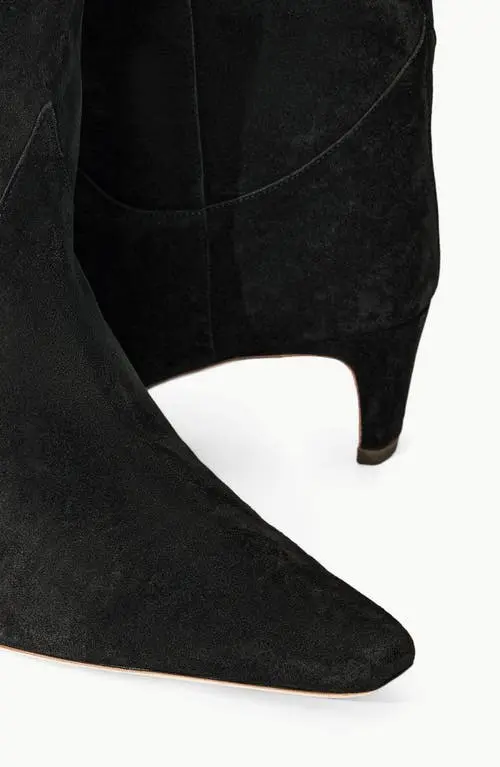 Staud Wally Western Boots - Black Suede