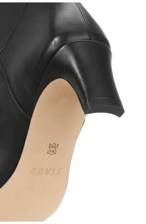 Staud Western Inspired Square Toe Kitten Heel Boots - Black
