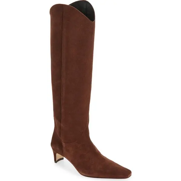 Staud Wally Western Boots - Mahogany