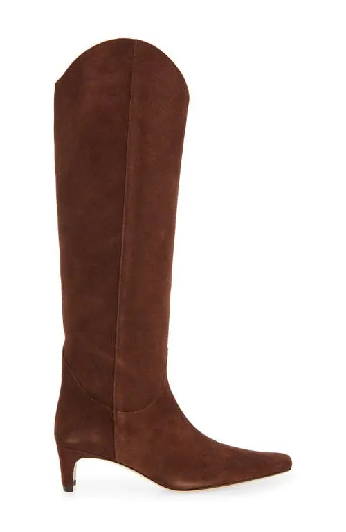 Staud Wally Western Boots - Mahogany