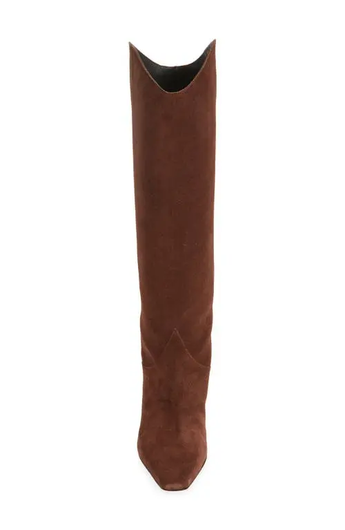 Staud Wally Western Boots - Mahogany