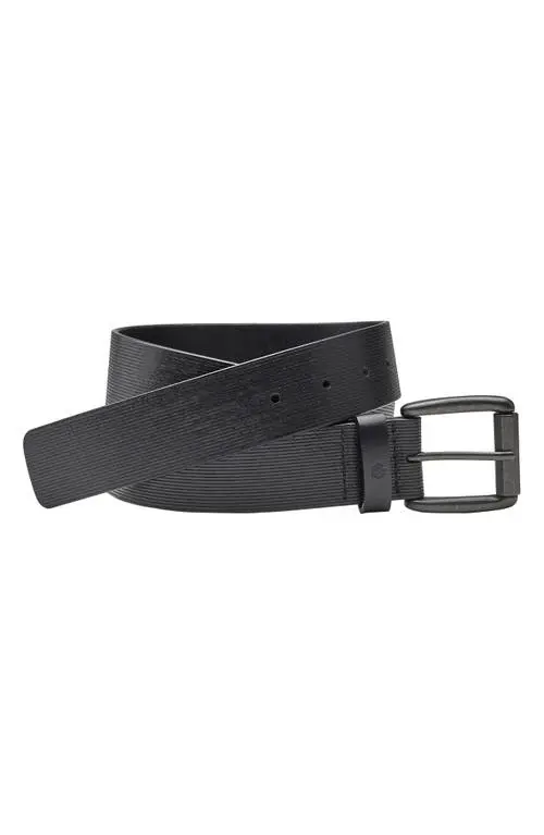 Johnston & Murphy Scored Leather Belt - Black