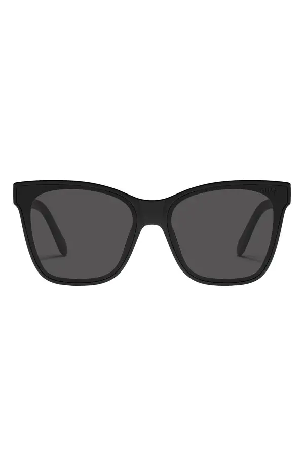 Quay After Party 51mm Square Sunglasses - Black/ Black