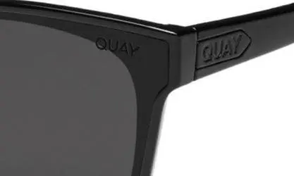 Quay After Party 51mm Square Sunglasses - Black/ Black