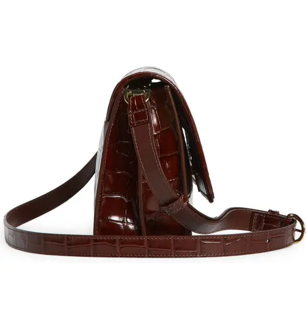 & Other Stories Croc Embossed Leather Crossbody Bag