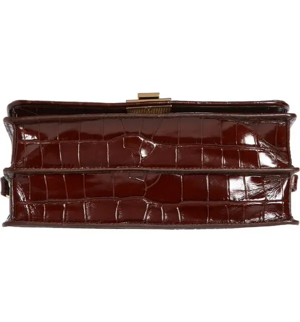& Other Stories Croc Embossed Leather Crossbody Bag
