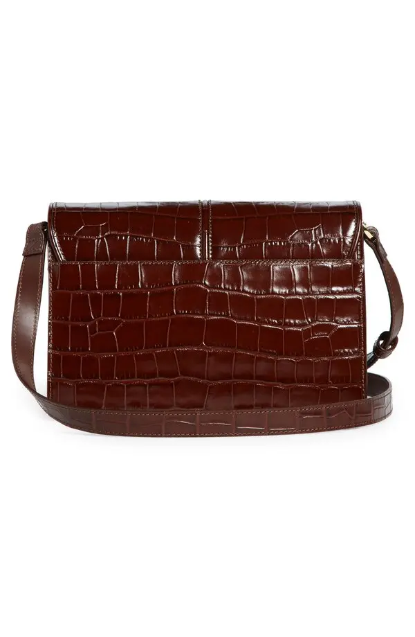& Other Stories Croc Embossed Leather Crossbody Bag