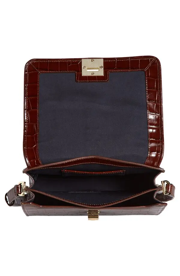 & Other Stories Croc Embossed Leather Crossbody Bag