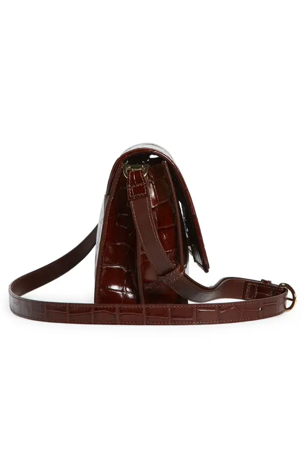 & Other Stories Croc Embossed Leather Crossbody Bag