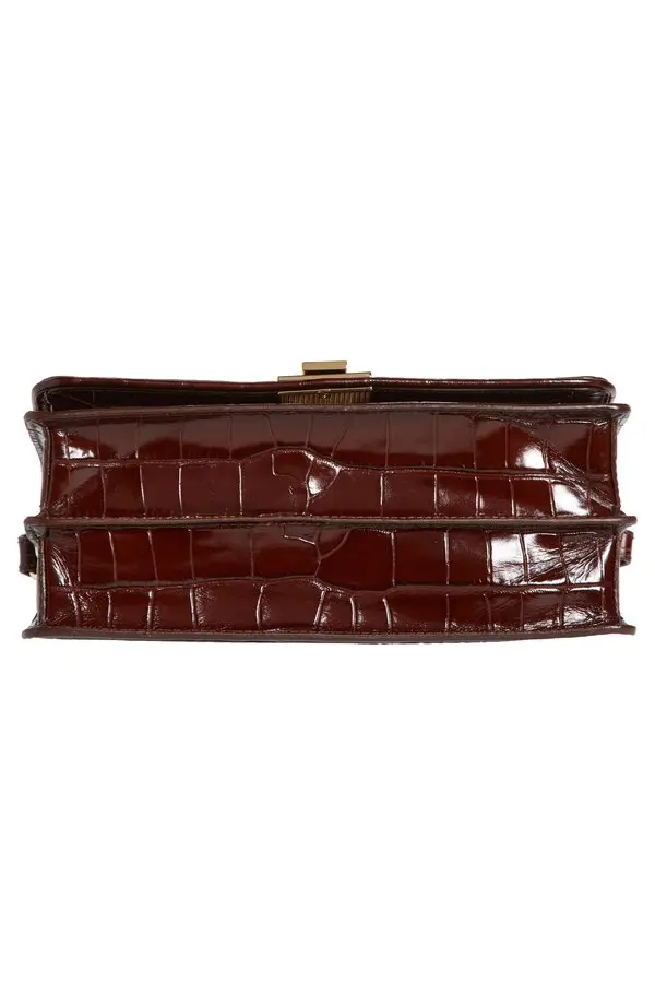 & Other Stories Croc Embossed Leather Crossbody Bag